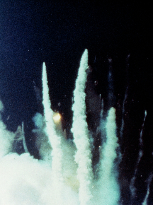 Explosion Of The Space Shuttle Challenger Mission Greeting Card by Nasa ...