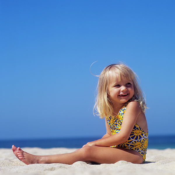 Girl Playing On A Beach Greeting Card by Ron Sutherland / Science Photo ...