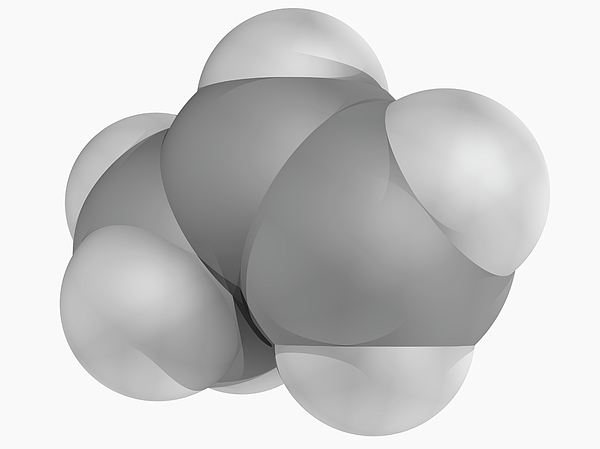 Propene Molecule Greeting Card by Laguna Design / Science Photo Library