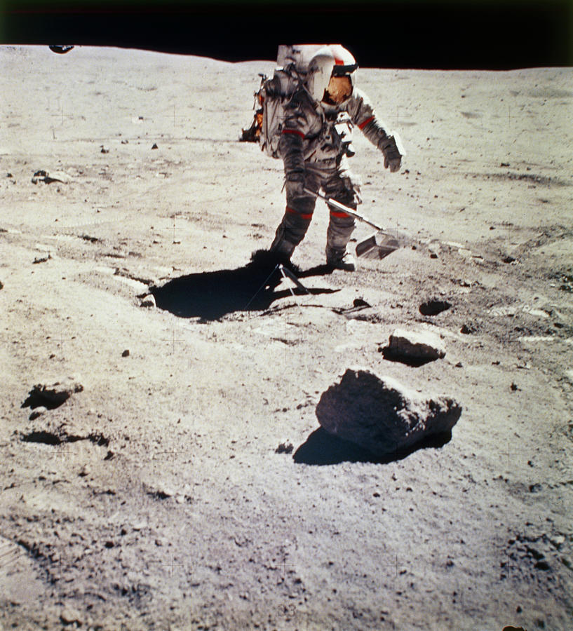 Apollo 16 Astronaut Collecting Lunar Rock Samples by Nasa / Science ...