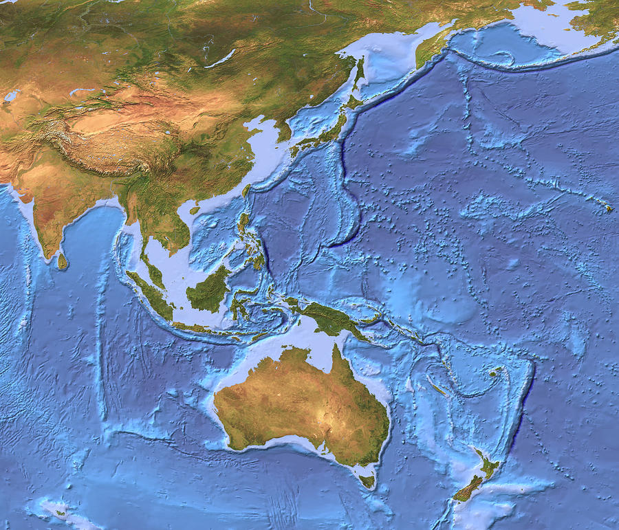Australasia And South-eastern Asia by Planetary Visions Ltd / Science ...