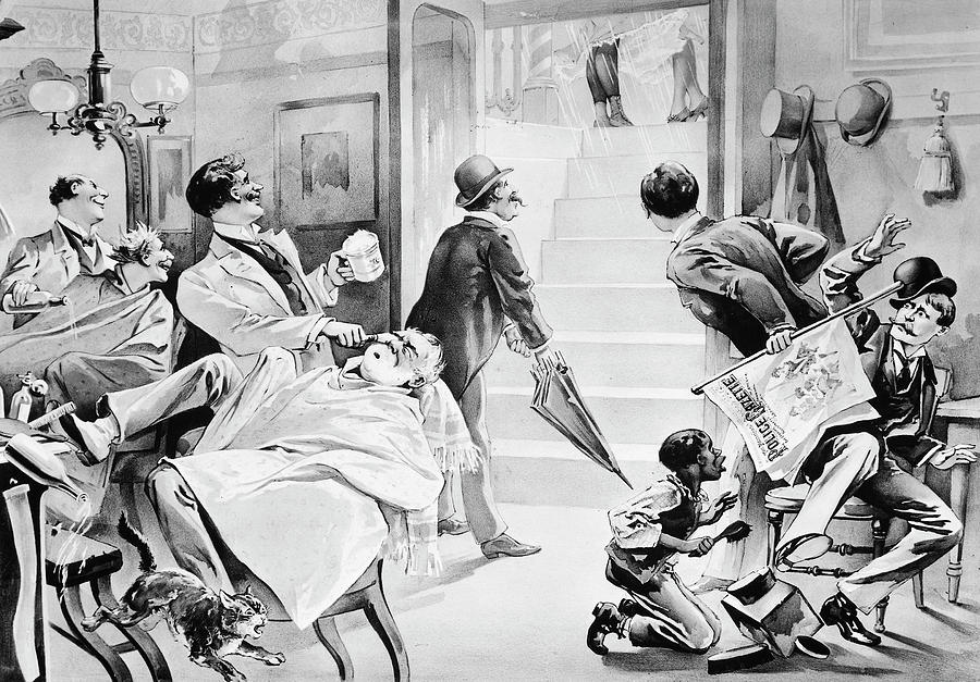 Barber Shop, 19th Century by Granger