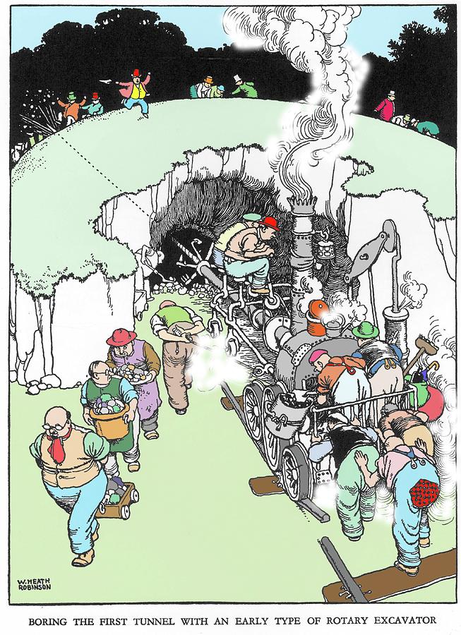 Boring The First Tunnel By W. Heath Robinson by Adam Hart-Davis ...