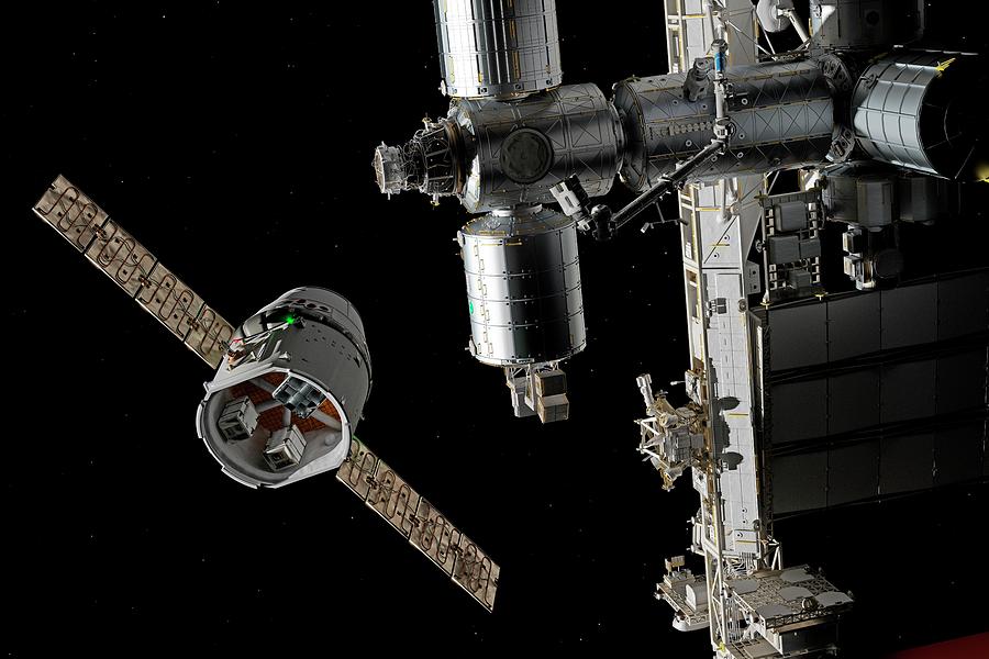 Cargo Ship Approaching The Iss by Walter Myers / Science Photo Library