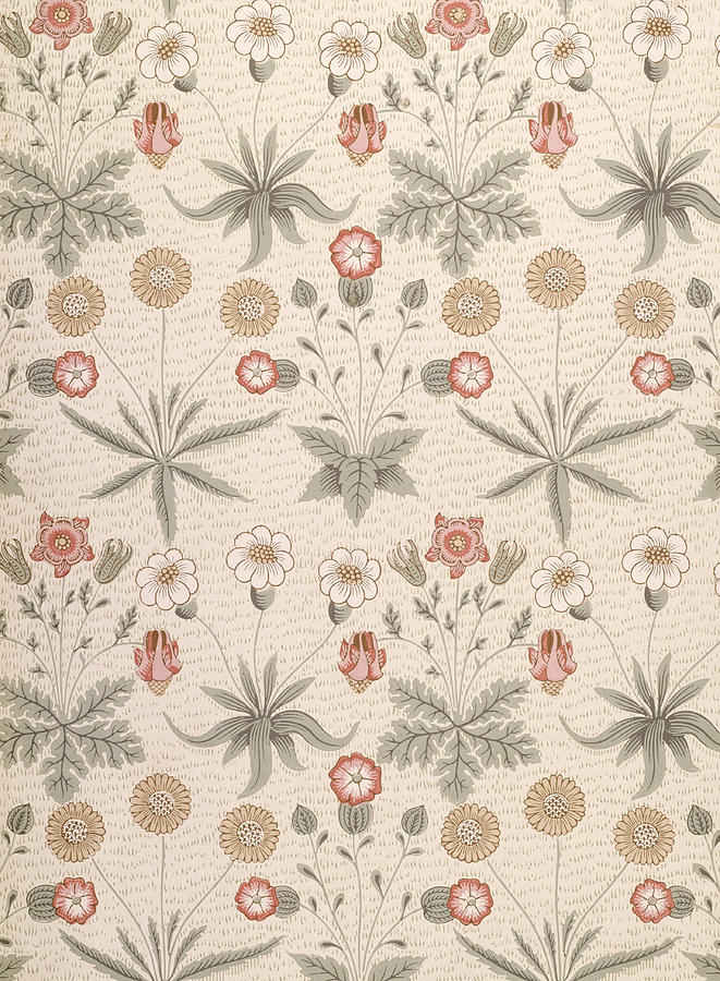 Daisy, First William Morris Design Drawing by William Morris - Metal ...
