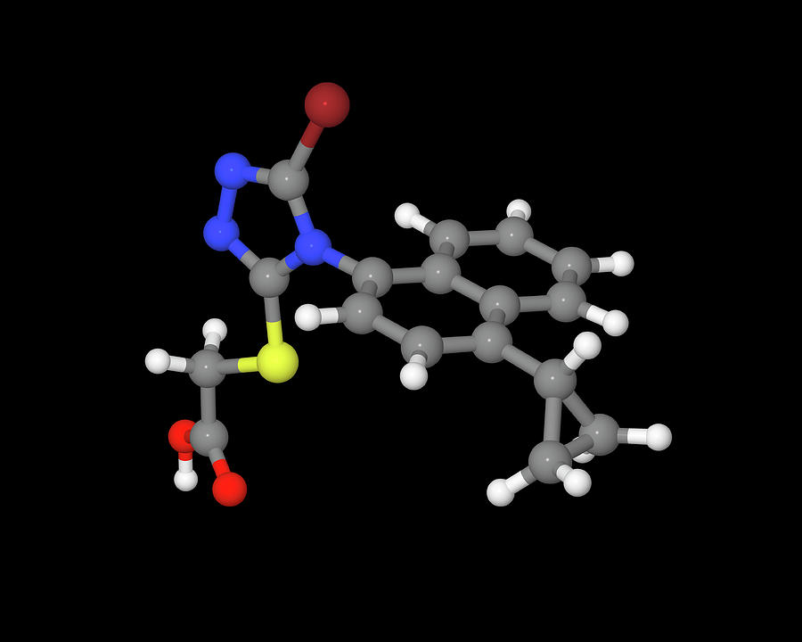 Lesinurad Gout Drug Molecule by Dr Tim Evans / Science Photo Library