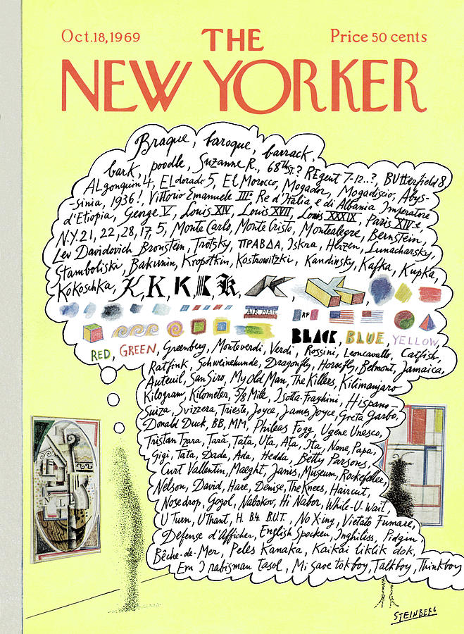 New Yorker October 18th, 1969 by Saul Steinberg