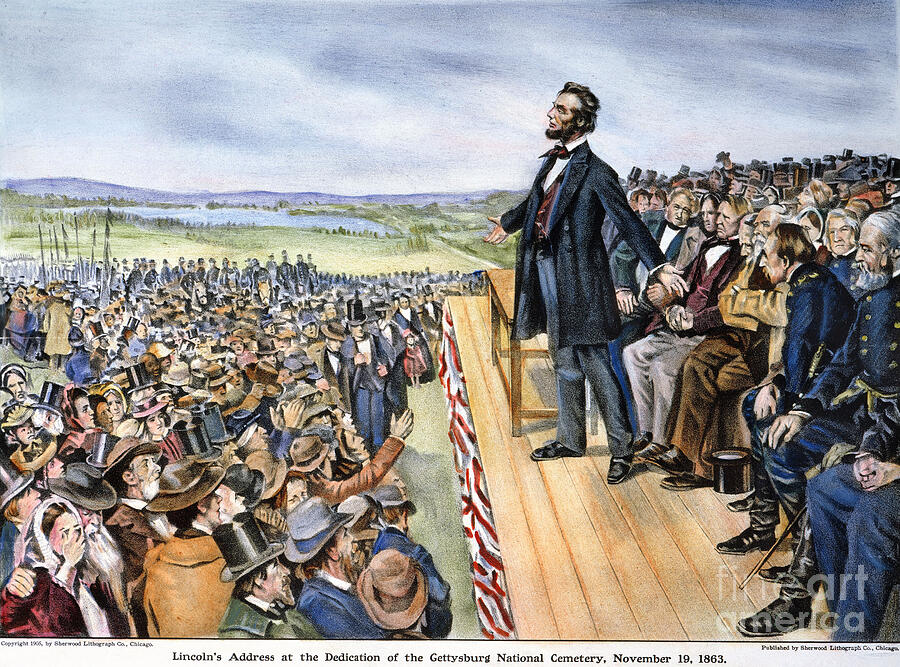 Lincoln Delivering Gettysburg Address, 1863 by GRANGER Historical ...