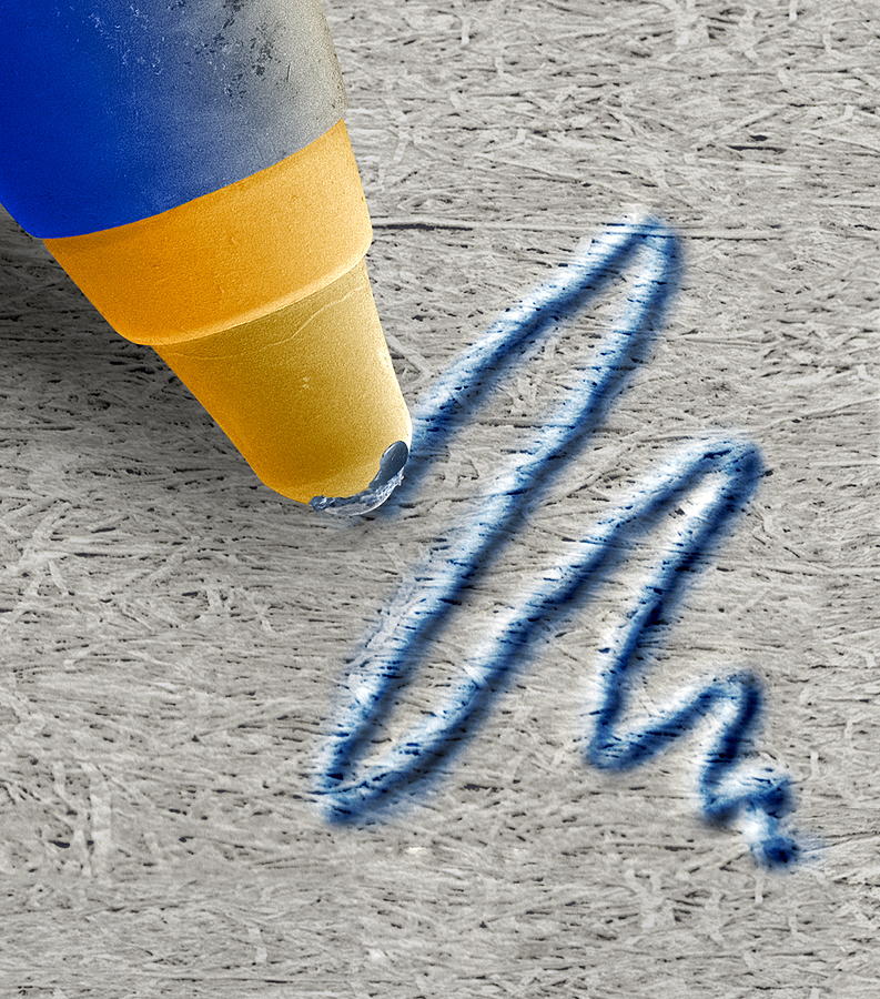 Ballpoint Pen, Sem by Power And Syred / Science Photo Library