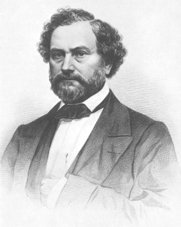 Samuel Colt, American Inventor of the Colt Revolver Gun, Portrait by ...