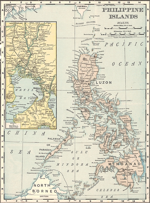 Antique Maps - Old Cartographic maps - Antique Map of Philippine ...