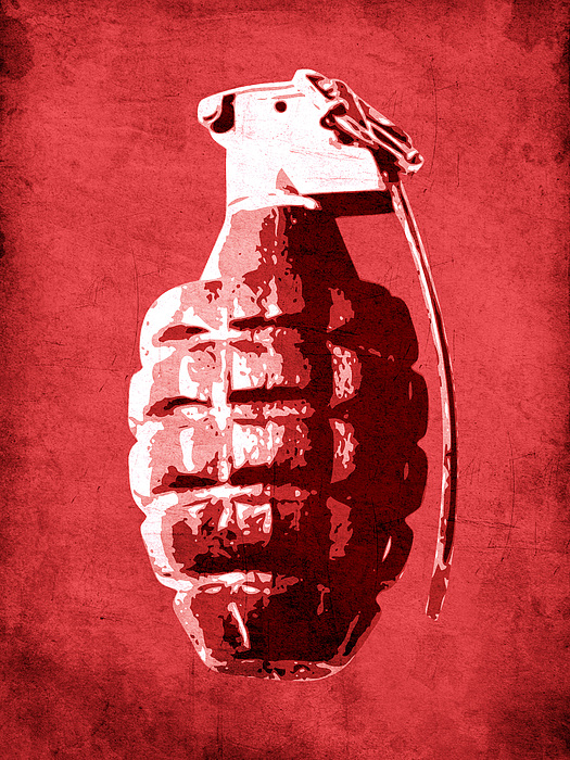 Hand Grenade on Red Jigsaw Puzzle by Michael Tompsett - PX Puzzles