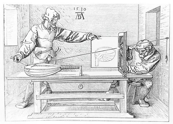 Engraving Of Durer Measuring Perspective For Art #1 Greeting Card by ...