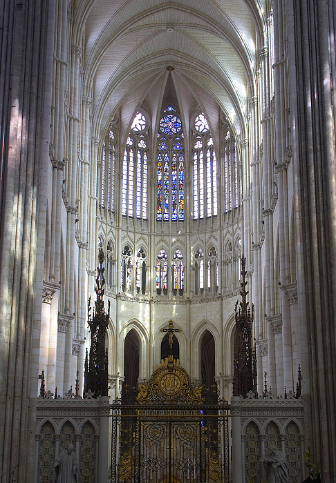Inside Amiens Cathedral With Vault, Chancel, Amiens, Department Somme ...