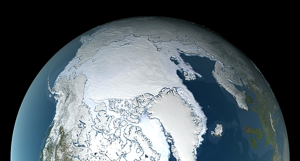 Maximum Arctic Sea Ice Extent Greeting Card by Nasa'S Goddard Space ...