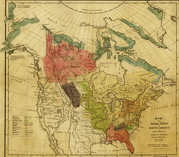 Indian Tribes of North America Jigsaw Puzzle by Vintage Maps - PX Puzzles