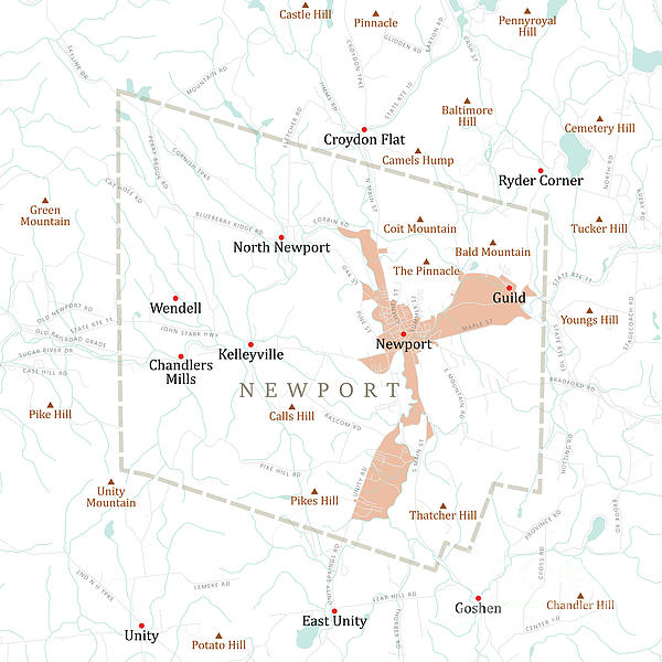 NH Sullivan Newport Vector Road Map Jigsaw Puzzle by Frank Ramspott ...