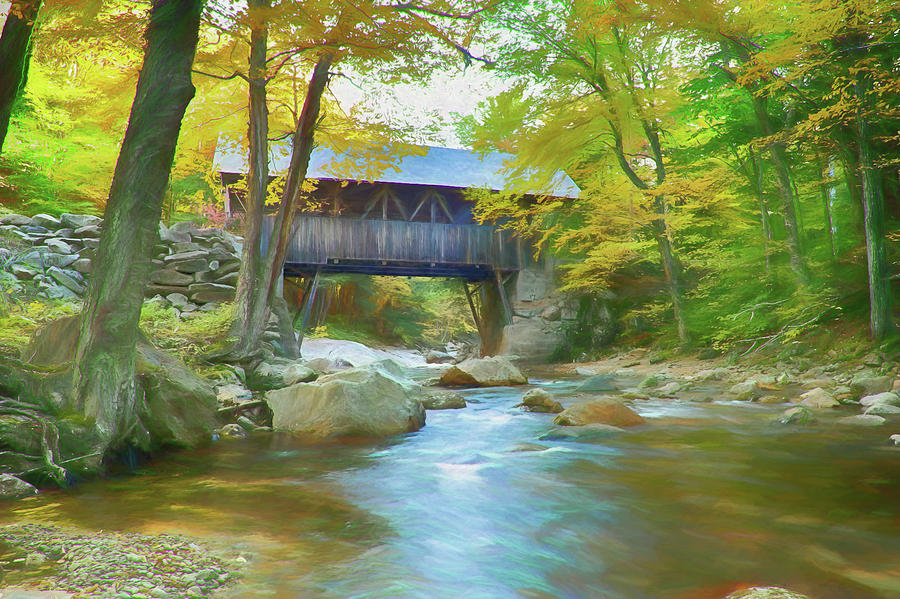 Flume Gorge covered bridge #4 by Jeff Folger