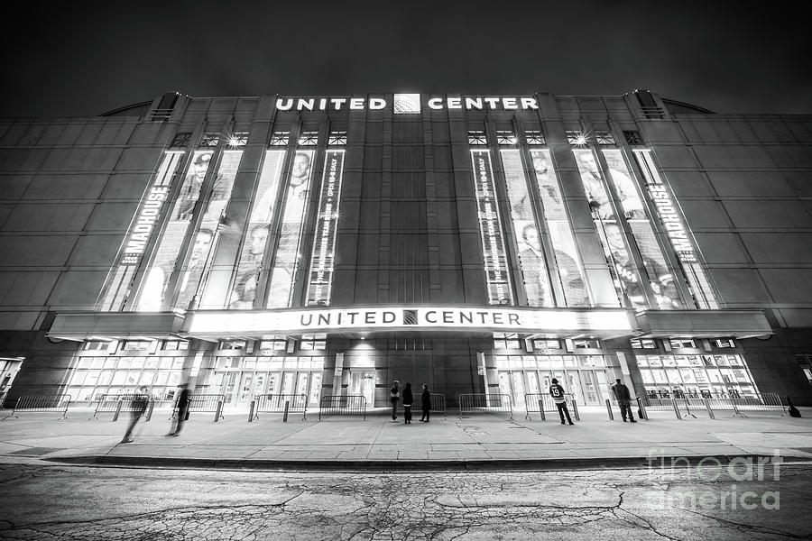 Chicago United Center Black and White Photo by Paul Velgos