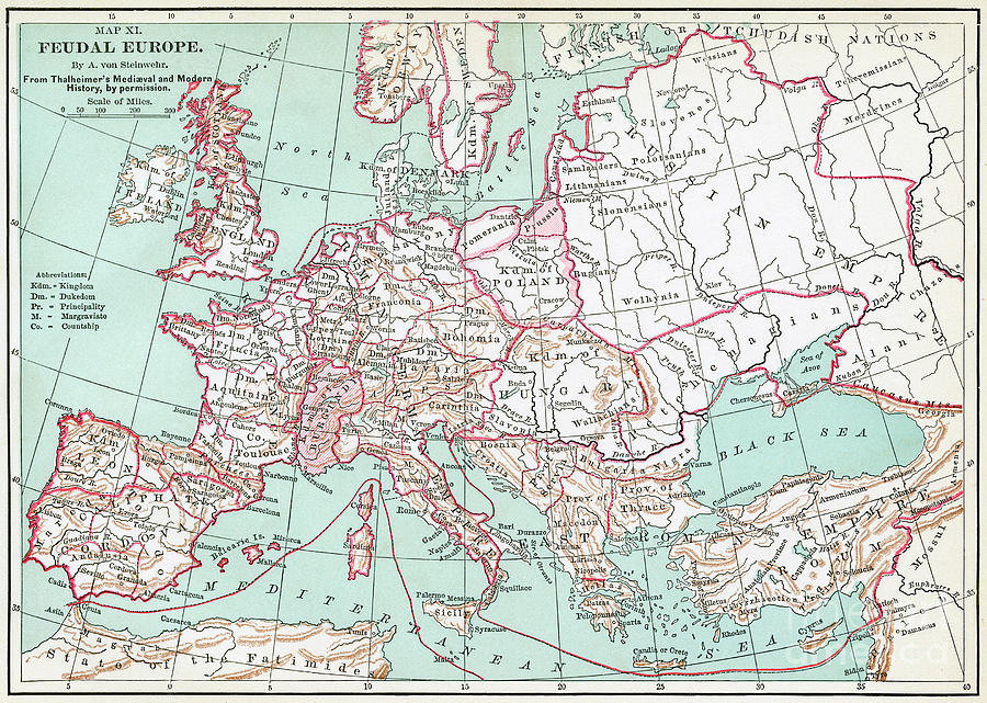 Feudal Europe Map. by Granger