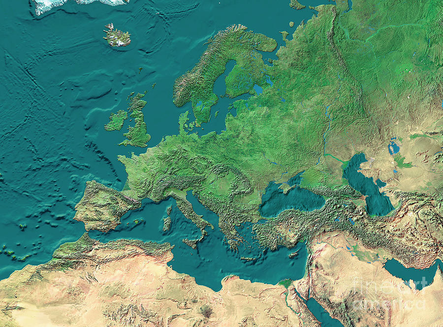Europe #1 by Worldsat International / Science Photo Library