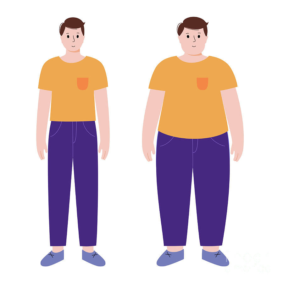 Obese And Normal Weight Man #1 by Pikovit / Science Photo Library