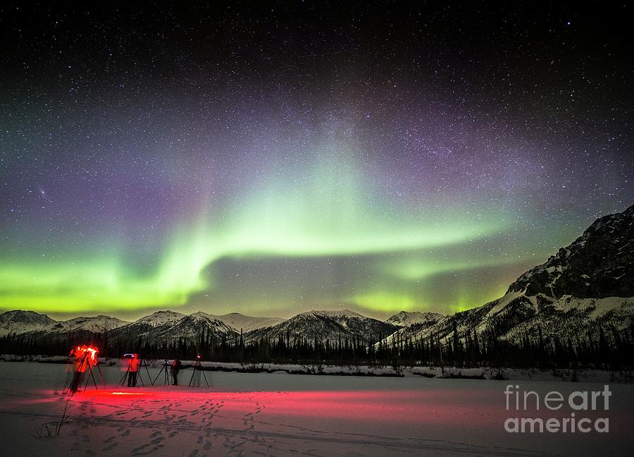 Photographers And The Aurora #1 by Chris Madeley / Science Photo Library