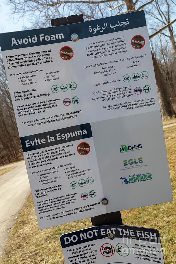 Sign Warning Against Pfas Exposure #1 by Jim West / Science Photo Library