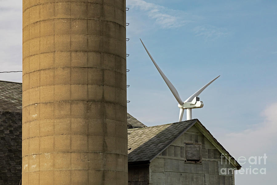 Wind Turbine Near A Barn #1 by Jim West / Science Photo Library
