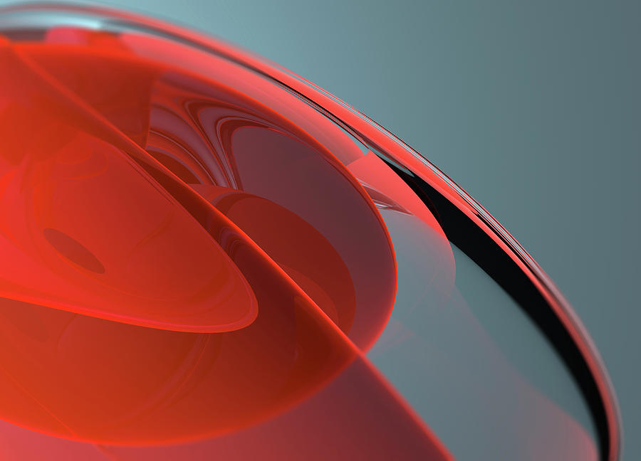 Abstract Smooth Shiny Orange Curves by Ikon Images