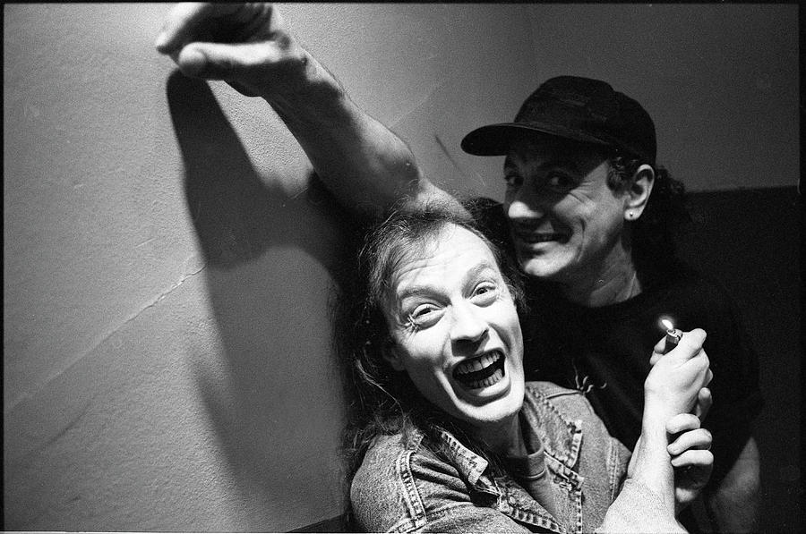 Acdc Angus Young And Brian Johnson by Martyn Goodacre