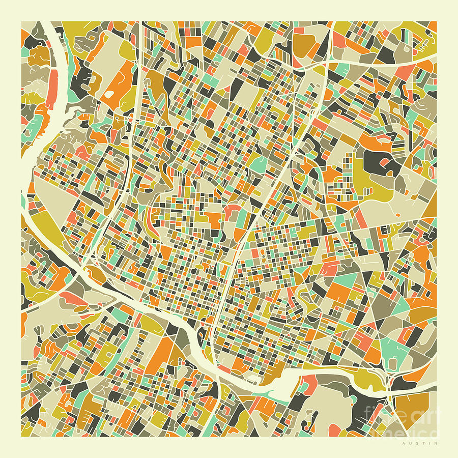 Austin Map 1 by Jazzberry Blue