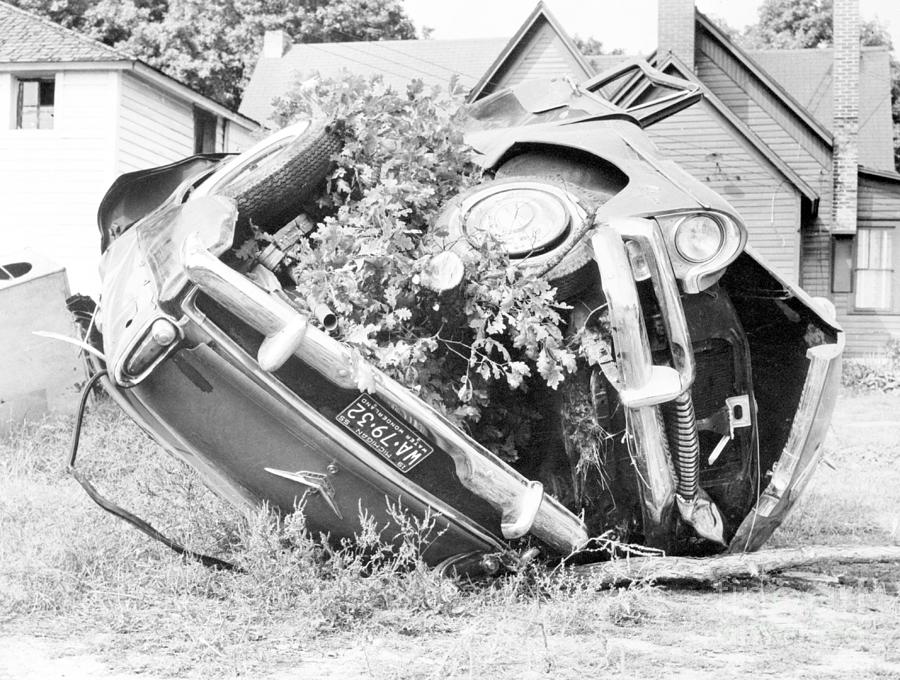 Car Wrapped Around A Tree by Bettmann