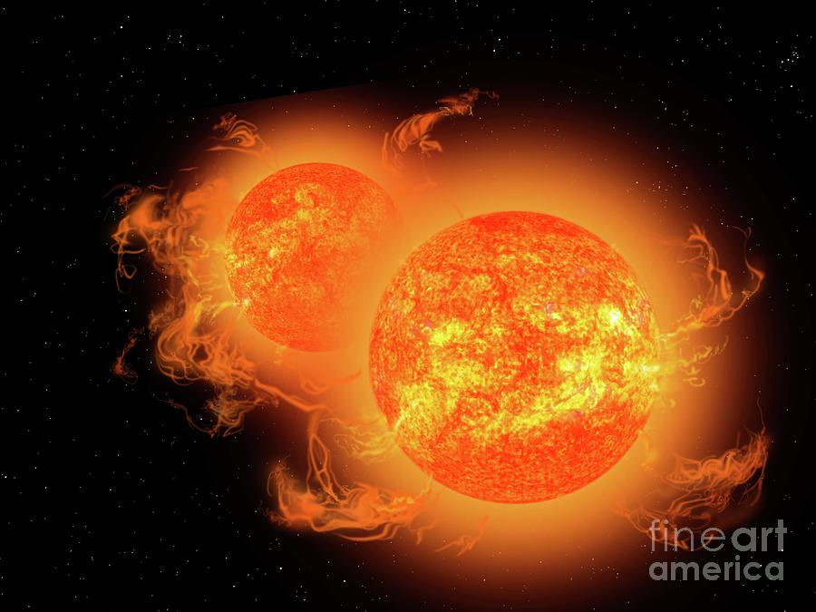Close Red Dwarf Binary by Ron Miller / Science Photo Library
