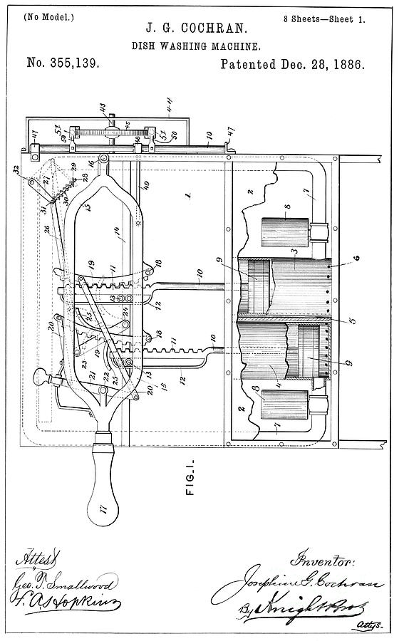 Cochran's Dishwasher Patent by Us National Archives And Records ...