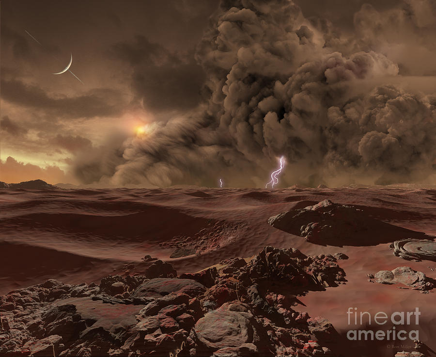 Dust Storm On Titan by Ron Miller / Science Photo Library