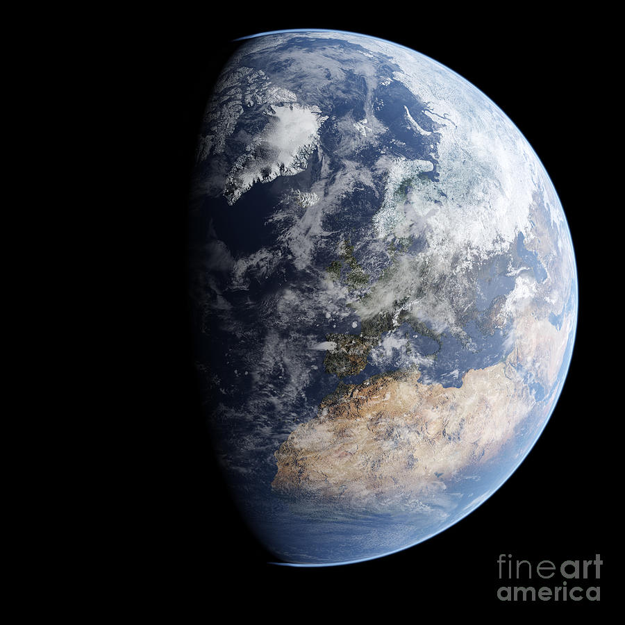 Earth Day And Night by Carlos Clarivan / Science Photo Library