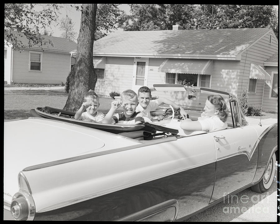 Family Going For A Drive by Bettmann