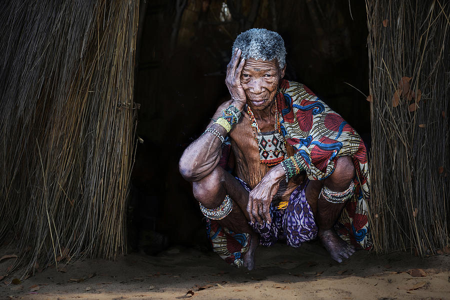 Old San Tribe Woman by Irene Perovich