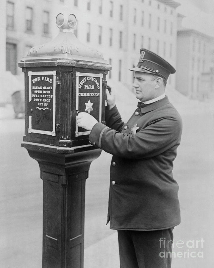 Police Utilizing Callbox by Bettmann