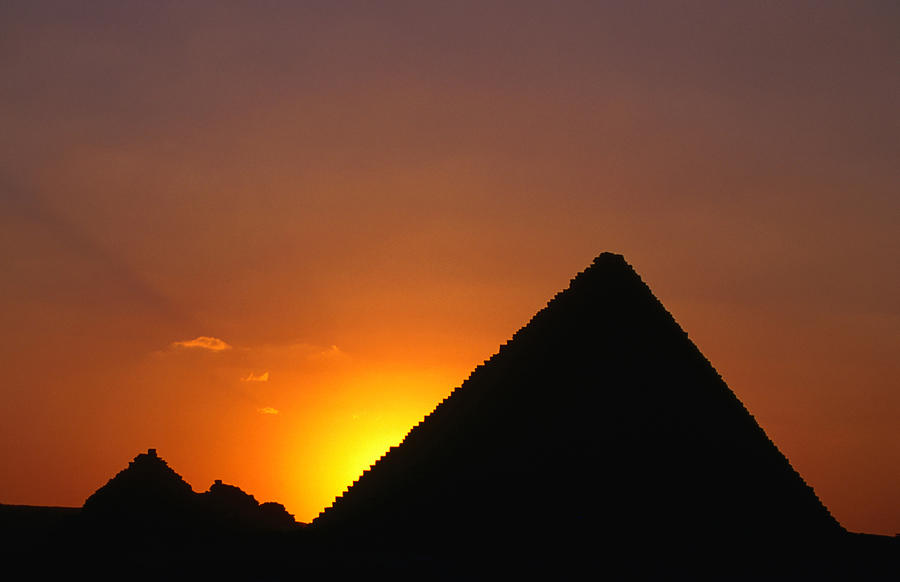 Pyramid Of Mycerinus At Giza At Sunset by Anders Blomqvist