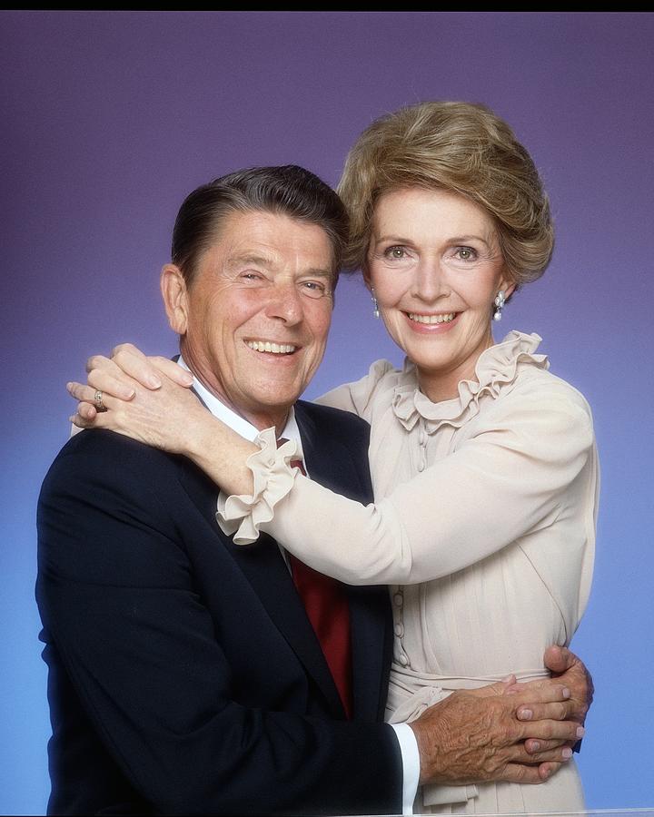 Ronald And Nancy Reagan Portrait Session by Harry Langdon
