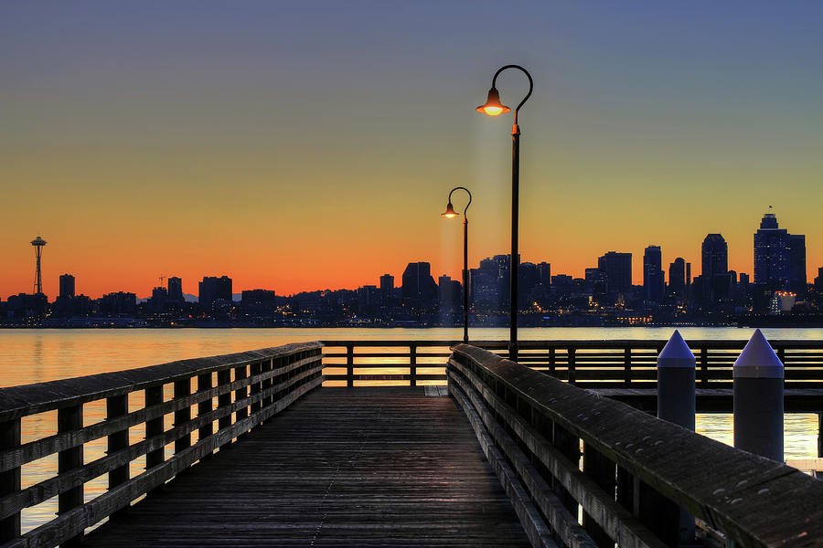 Seattle Skyline From The Alki Beach by David Gn Photography