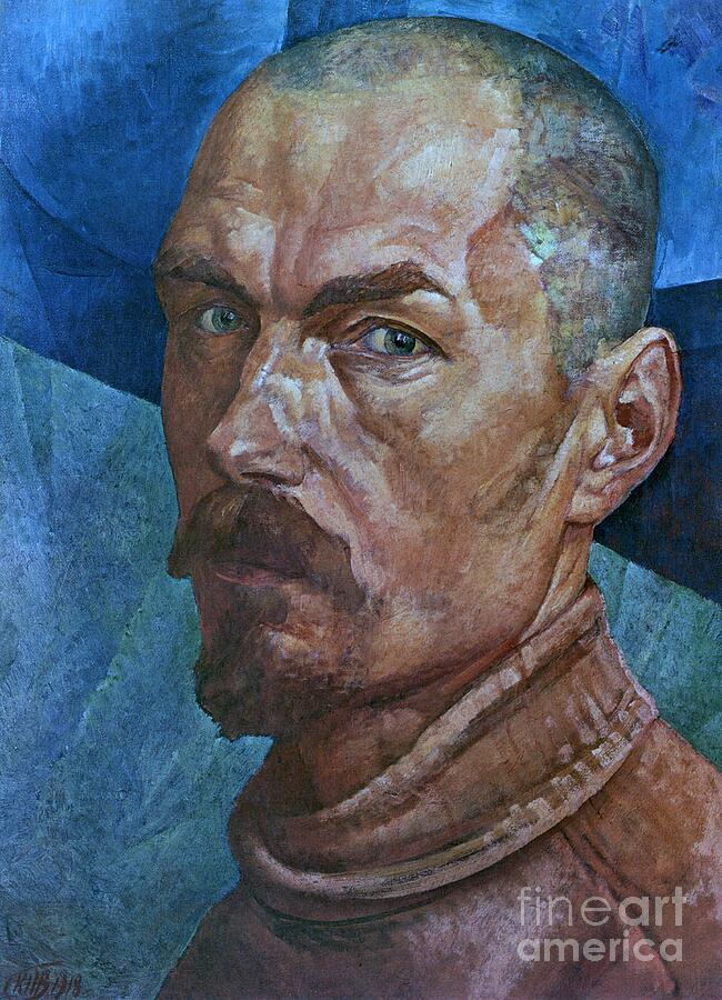 Self-portrait, 1918 Painting by Kuzma Sergeevich Petrov-vodkin - Metal ...