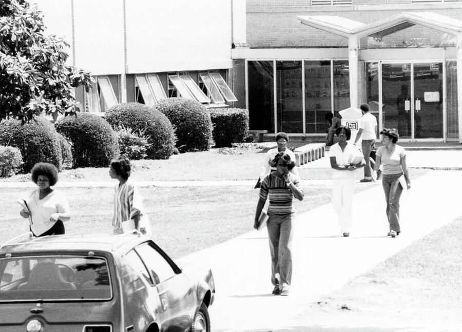 Students Walk To Classes On The Campus by Prairie View A&m University