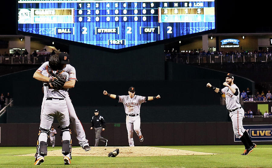Madison Bumgarner and Buster Posey #2 by Jamie Squire