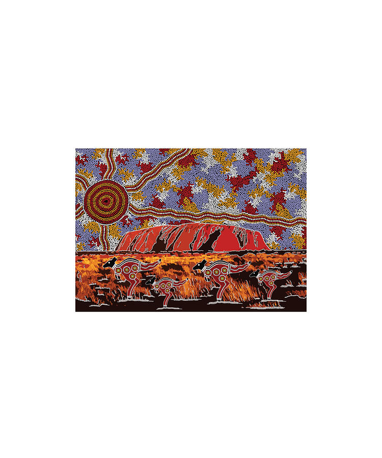 Authentic Aboriginal Art Uluru Ayers Rock family Digital Art by Isabel ...
