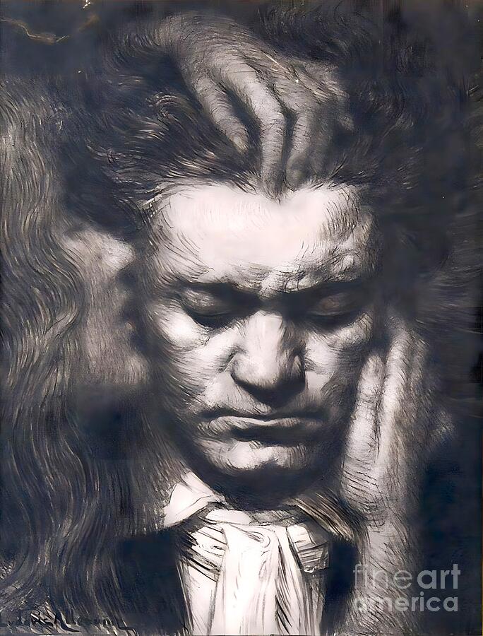 Beethoven Circa 1920 Dramatic Symbolist Portrait Painting by Ludovic ...