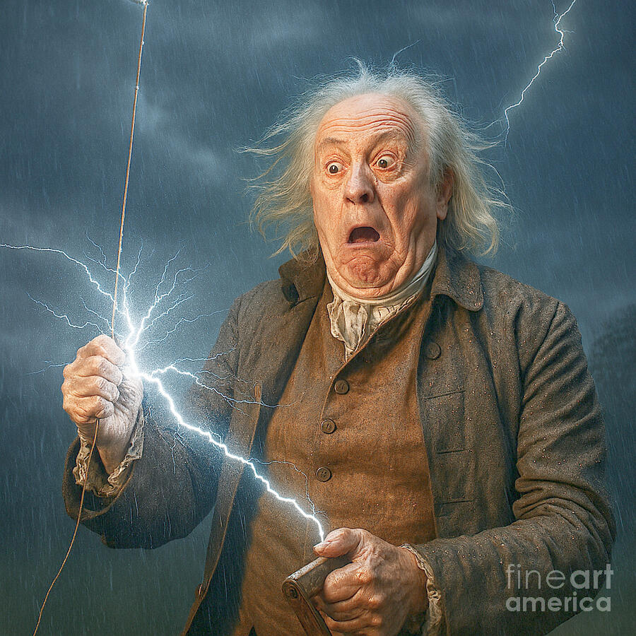 Benjamin Franklin and His Shocking Discovery Digital Art by John Malone ...