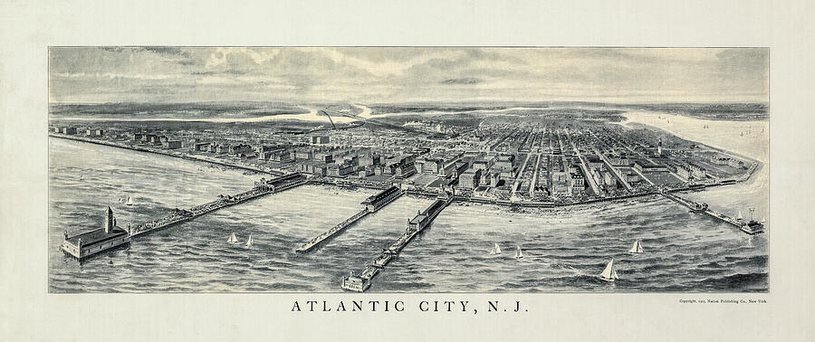 Bird's-Eye View Map of Atlantic City by Dale Kincaid